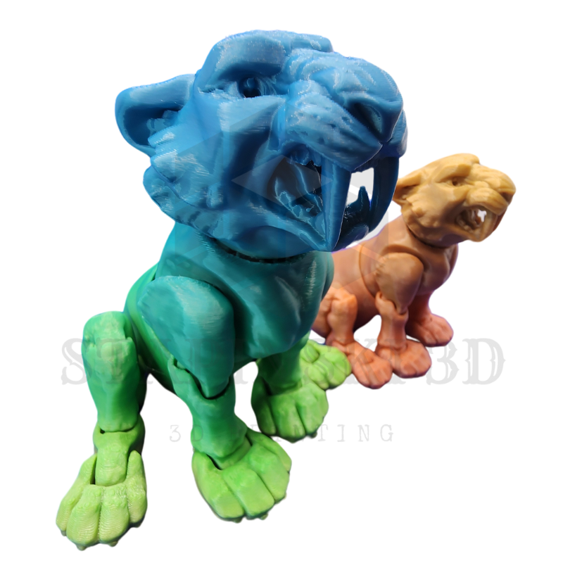 Saber-Toothed Tiger 3D Printed Figurine by Mat Mire Makes | Stapinski ...
